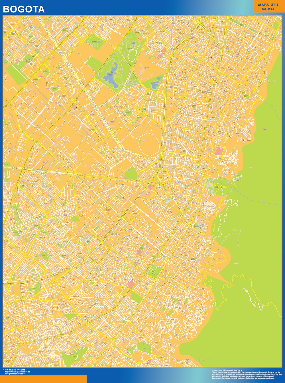 Bogota Centro wall map in Colombia | Wall maps of the world. THE WALL MAPS