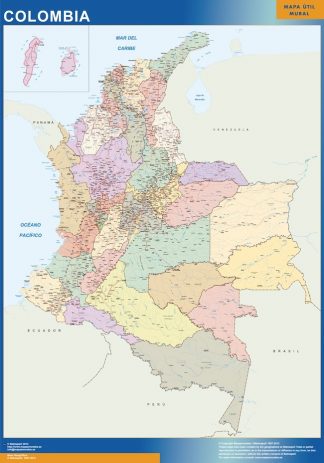 Colombia wall map | Wall maps of the world. THE WALL MAPS
