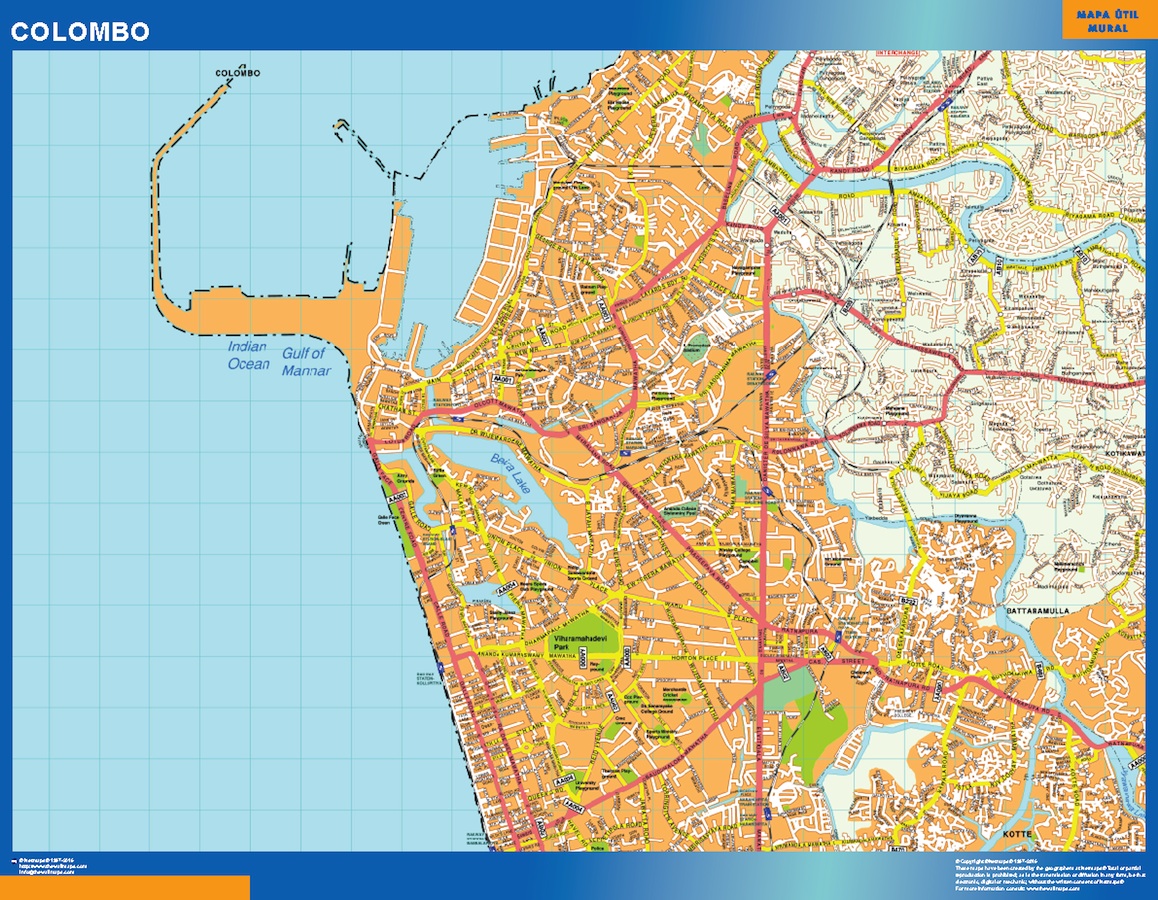 Colombo laminated wall map | Wall maps of the world. THE WALL MAPS