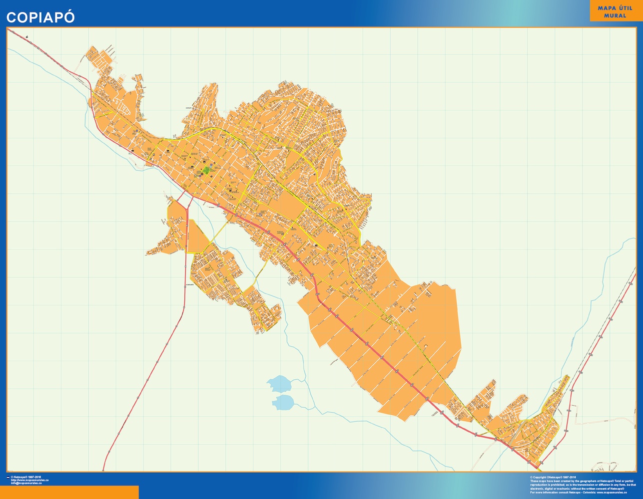 Copiapo wall map from Chile | Wall maps of the world. THE WALL MAPS