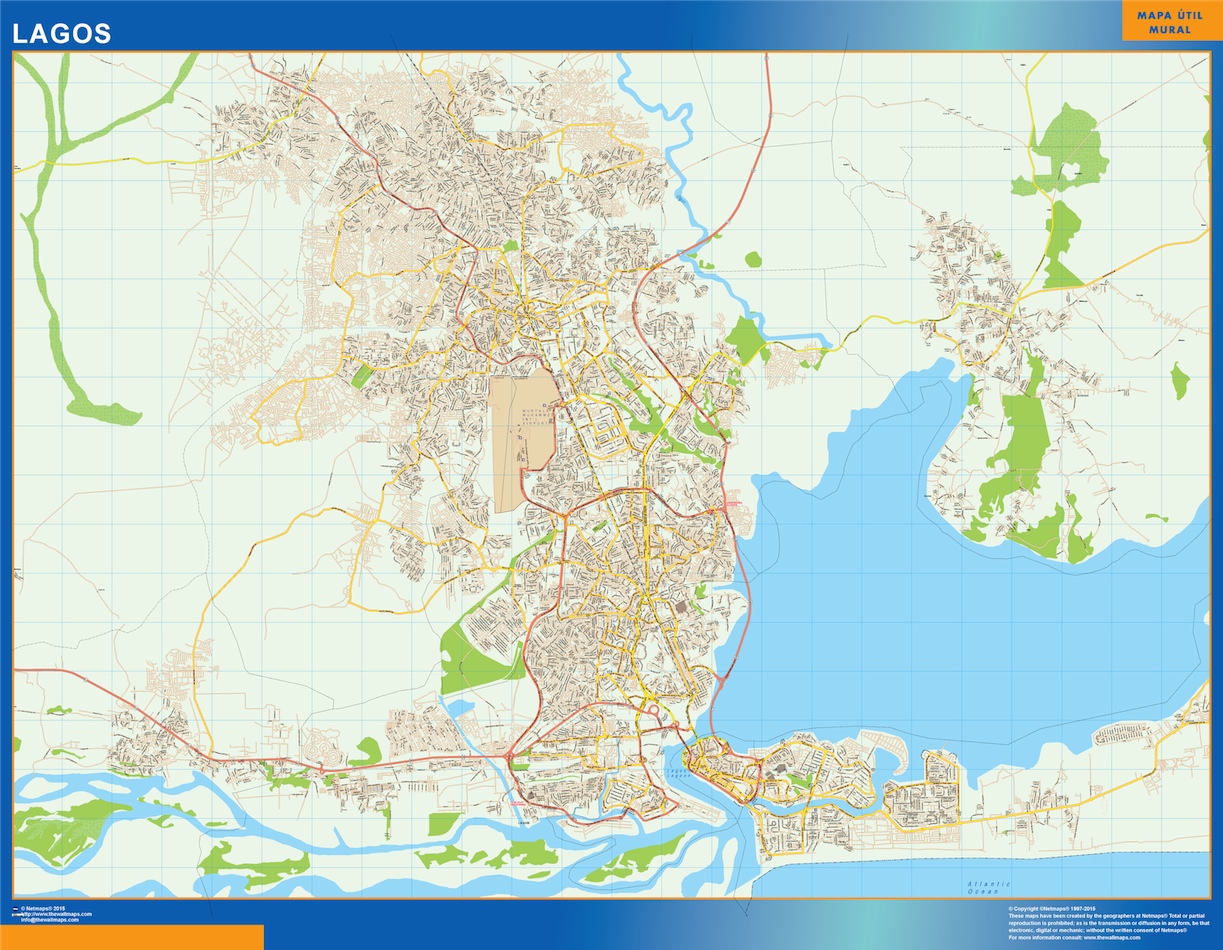 Lagos wall map Nigeria | Wall maps of the world. THE WALL MAPS
