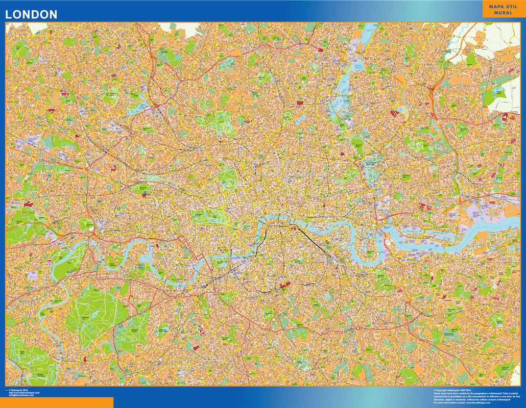 London laminated wall map | Wall maps of the world. THE WALL MAPS