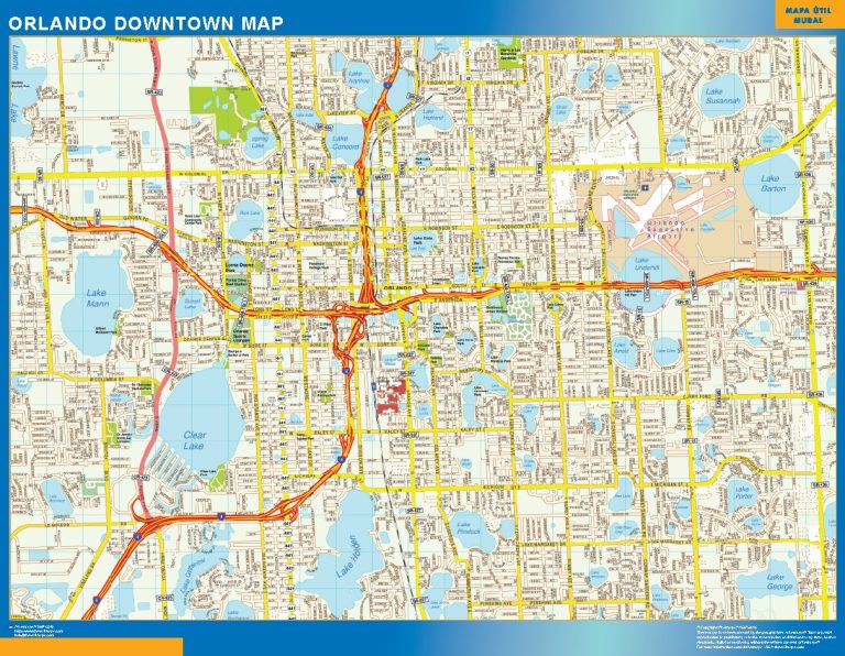 Orlando downtown wall map | Wall maps of the world. THE WALL MAPS