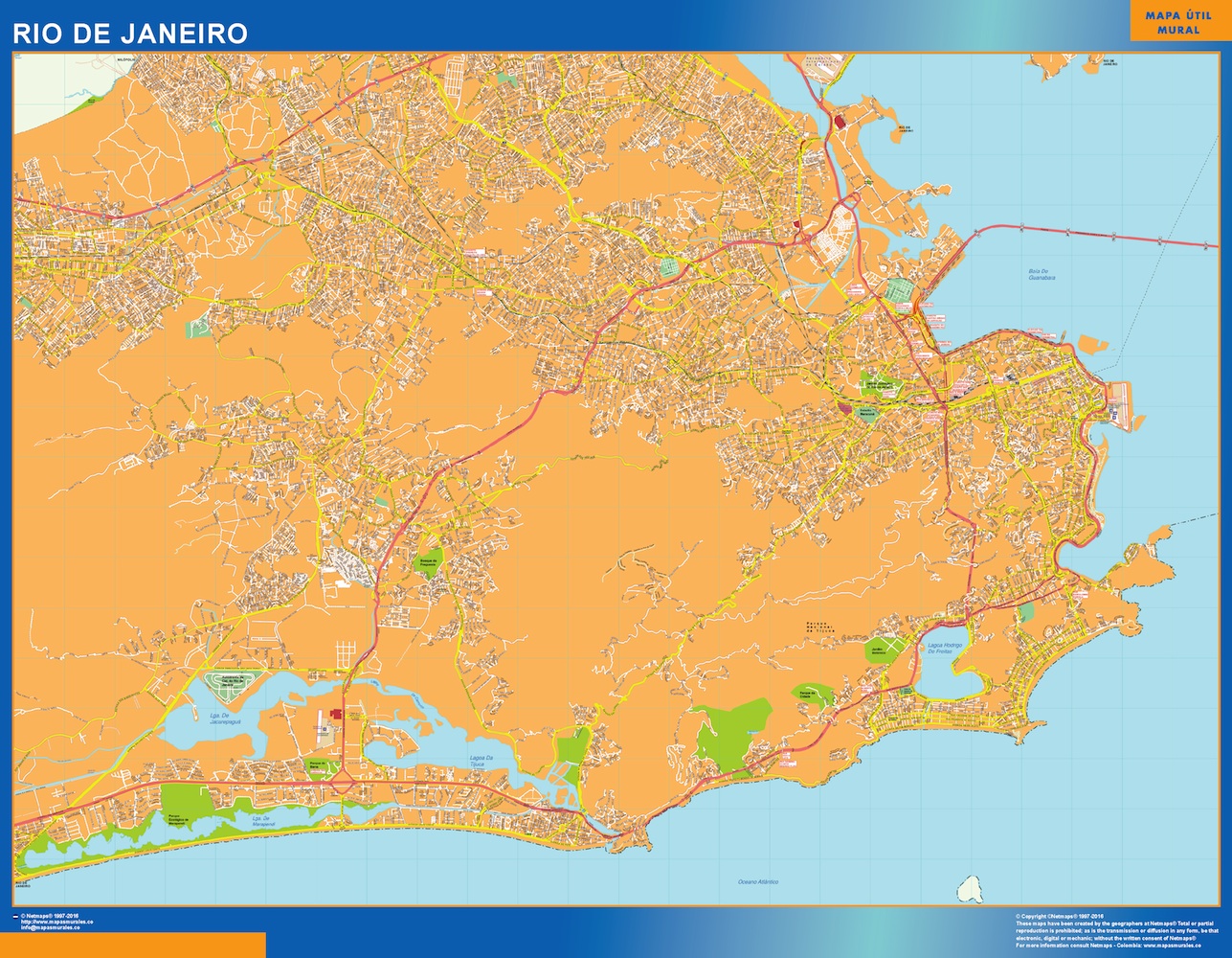 Rio de Janeiro wall map | Wall maps of the world. THE WALL MAPS