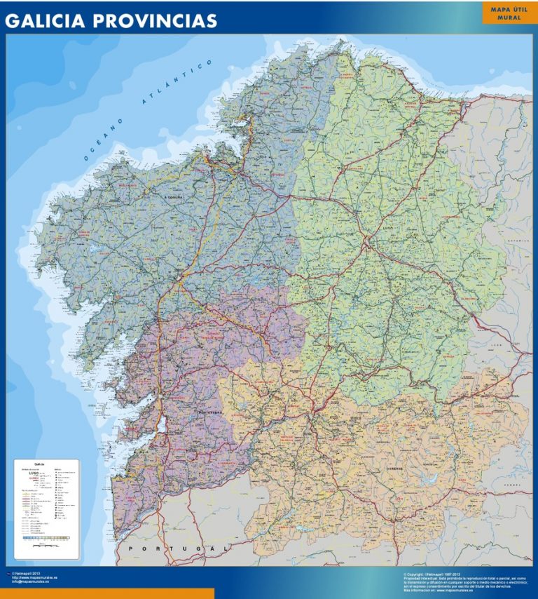 wall map of Galicia provinces | Wall maps of the world. THE WALL MAPS
