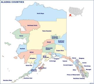 Alaska counties map | Wall maps of the world. THE WALL MAPS