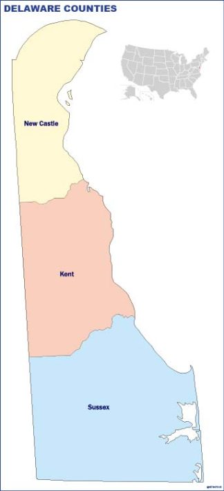 Delaware counties | Wall maps of the world. THE WALL MAPS